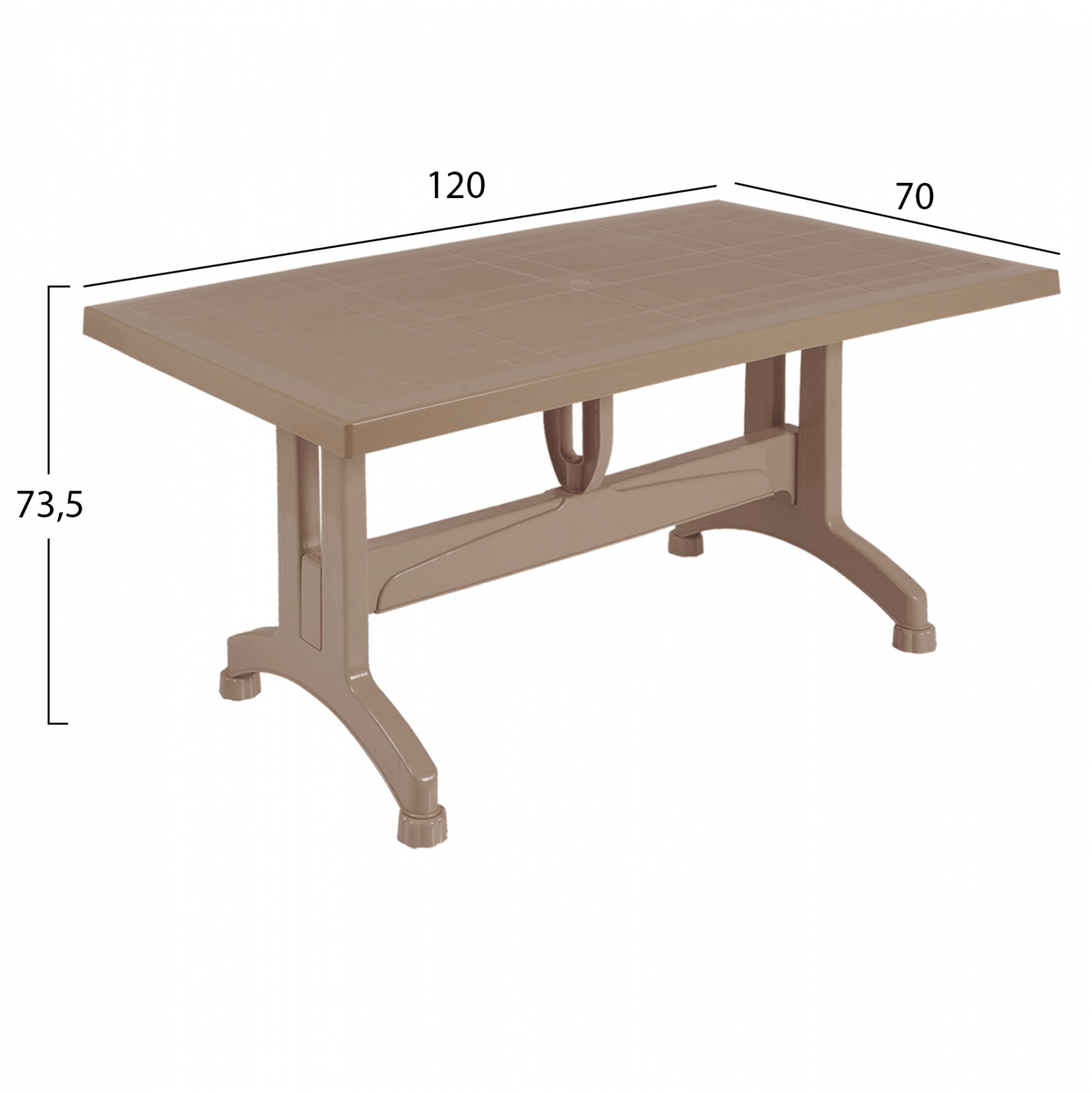 ΤΡΑΠΕΖΙ ΠΟΛΥΠΡΟΠΥΛΕΝΙΟΥ 120x70x73.5Υεκ. ΚΑΠΟΥΤΣΙΝΟ | Έπιπλο Χανιωτάκης