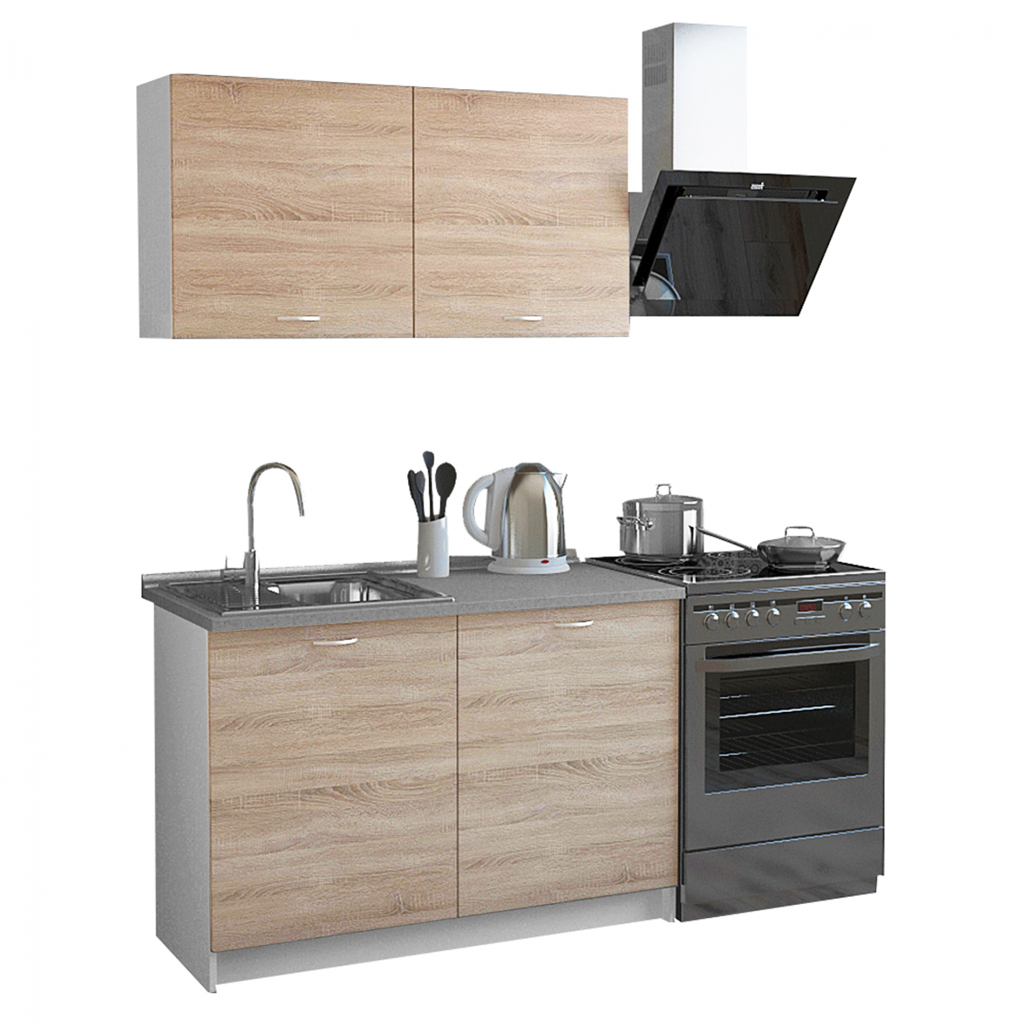 ΣΥΝΘΕΣΗ ΚΟΥΖΙΝΑΣ Blaine ΜΕΛΑΜΙΝΗ Sonama-ΛΕΥΚΟ Hm2439 120x46-29,2εκ ...