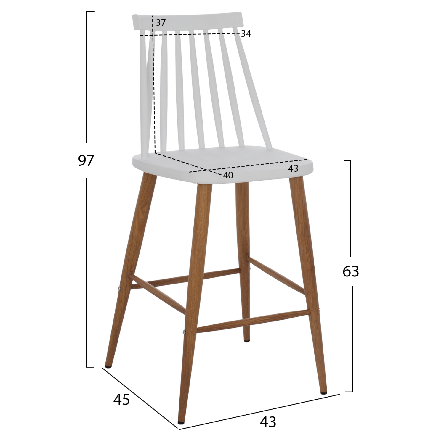ΣΚΑΜΠΟ ΜΠΑΡ Vanessa Hm9300.01 ΛΕΥΚΟ ΜΕΣΑΙΟΥ ΥΨΟΥΣ 43x45x97Υεκ. | Έπιπλο ...